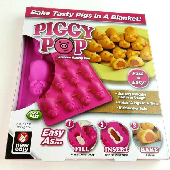 Kitchen | Piggy Pop As Seen On Tv Pink Silicone Mold Pan Bake Pigs In A ...